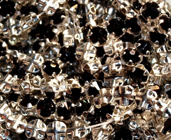 Jet ss12 SWAROVSKI 53100 Rose Montees Silver Brushed (x10) 126337